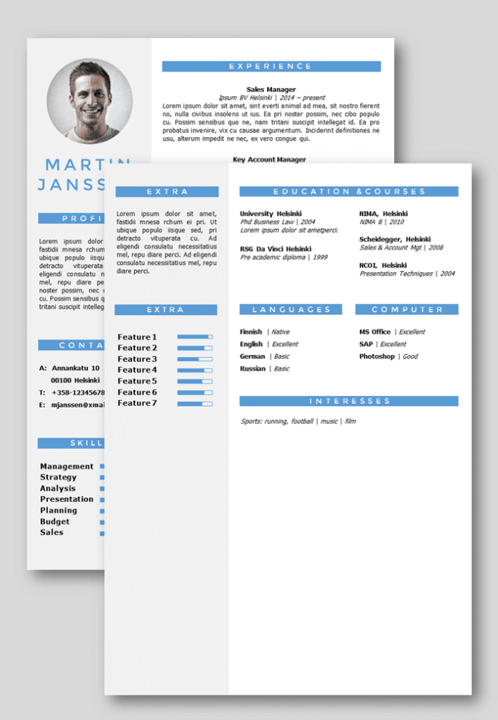 CV Resume Template Helsinki .docx/.pptx - GoSumo